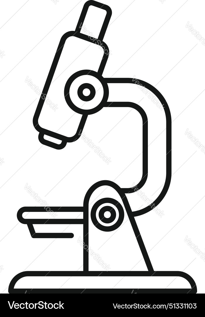 Line art of a microscope Royalty Free Vector Image