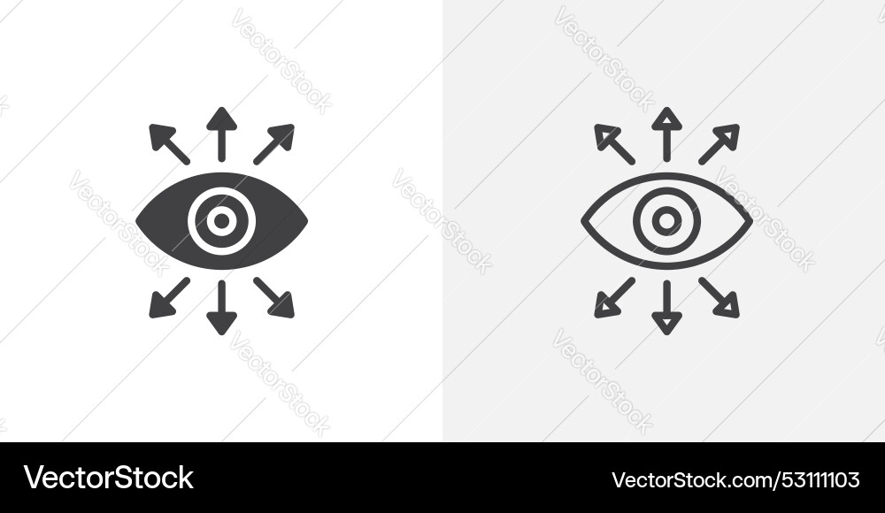 Shared vision thin line icon set Royalty Free Vector Image