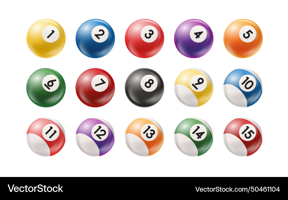 Billiard pool balls with numbers collection Vector Image