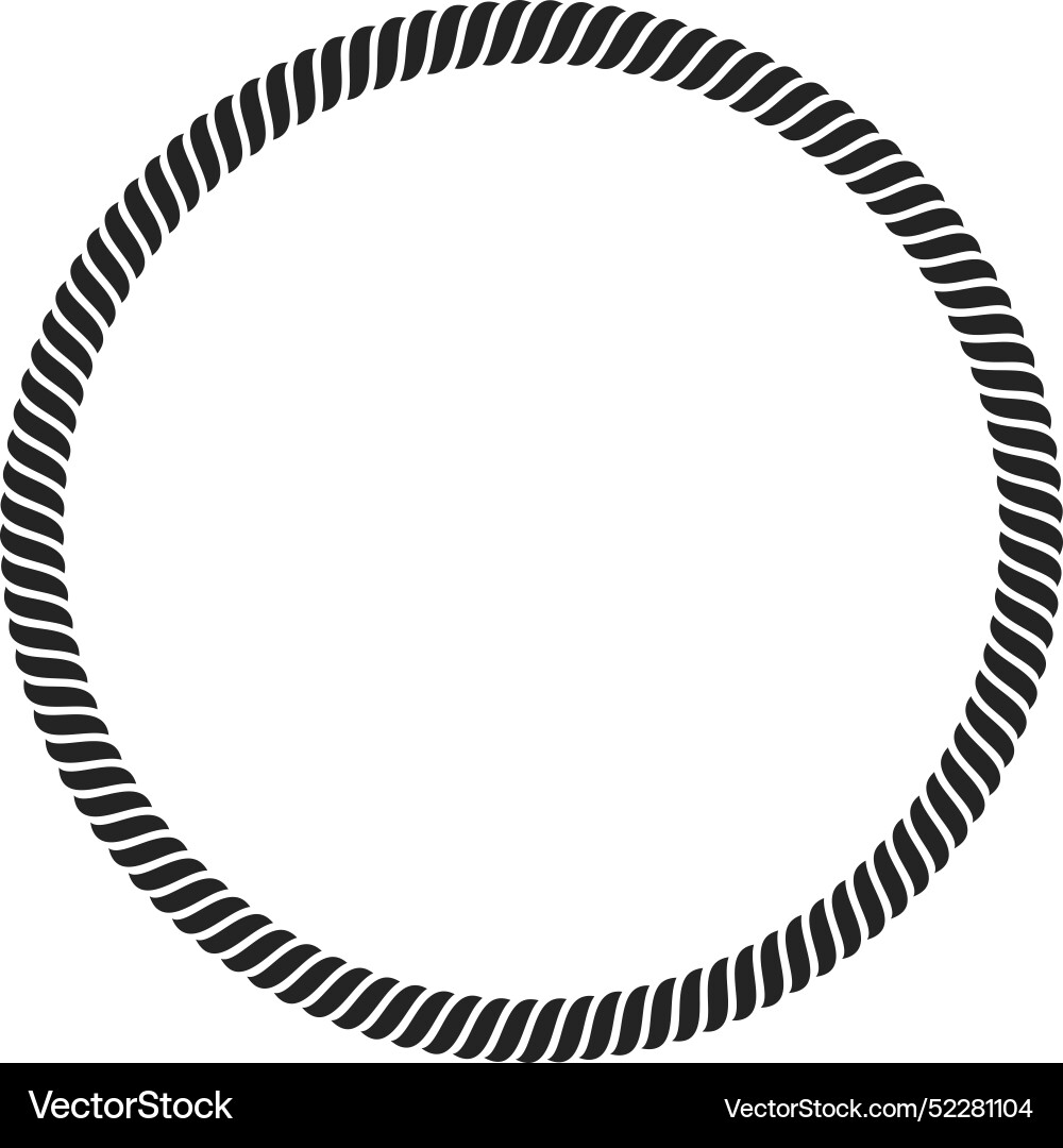 Black rope circle frame on a white Royalty Free Vector Image