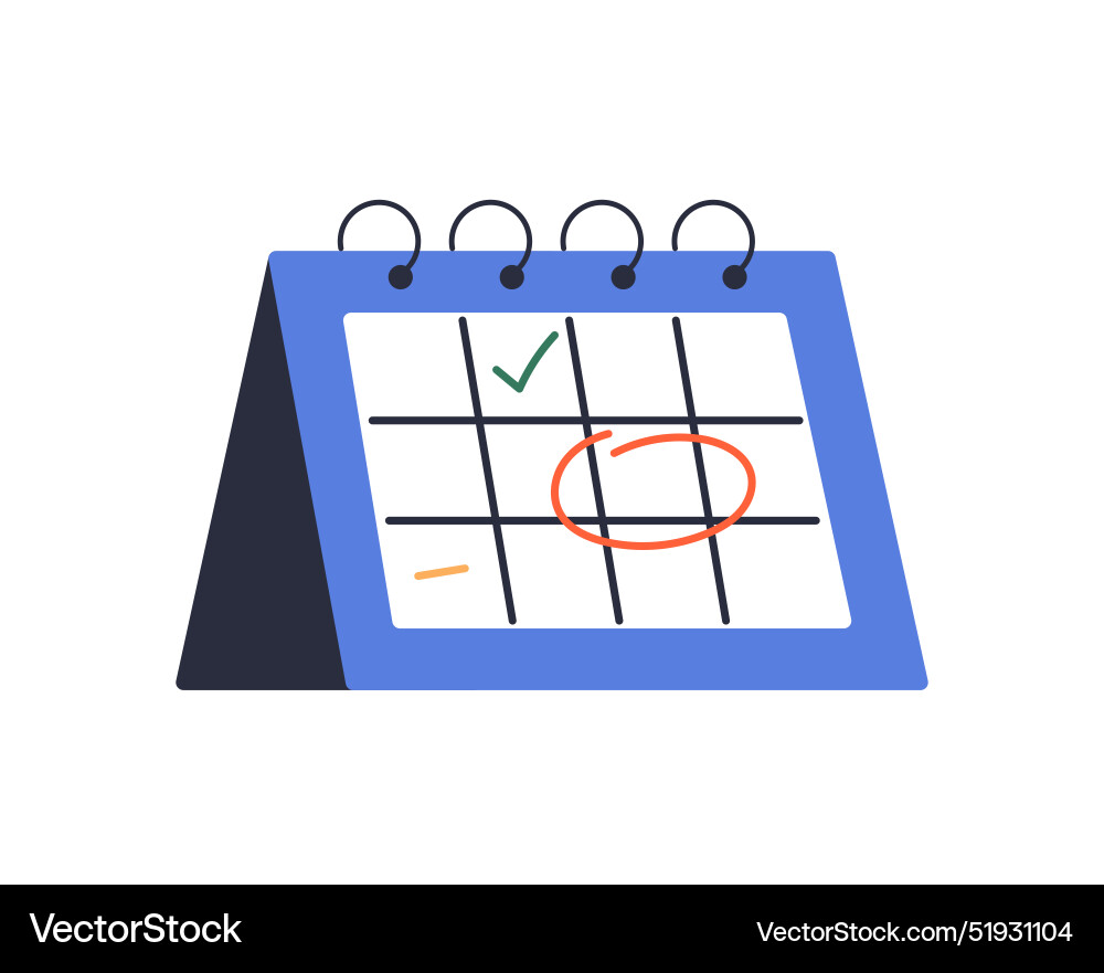 Calendar icon highlighted important days Vector Image