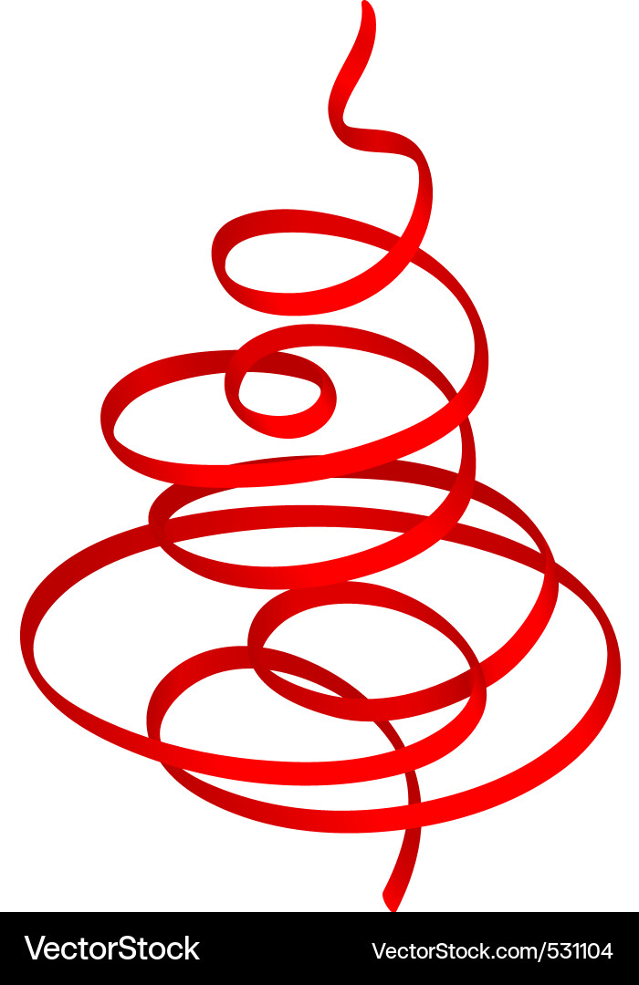 Christmas tree red ribbon Royalty Free Vector Image