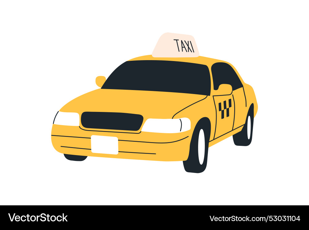 Classic Yellow Taxi Cab Royalty Free Vector Image