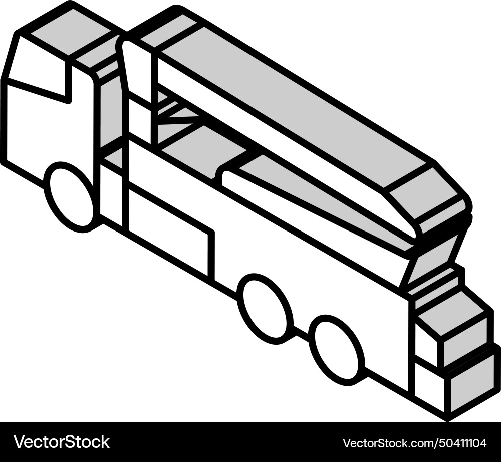 Concrete pump construction vehicle isometric icon Vector Image