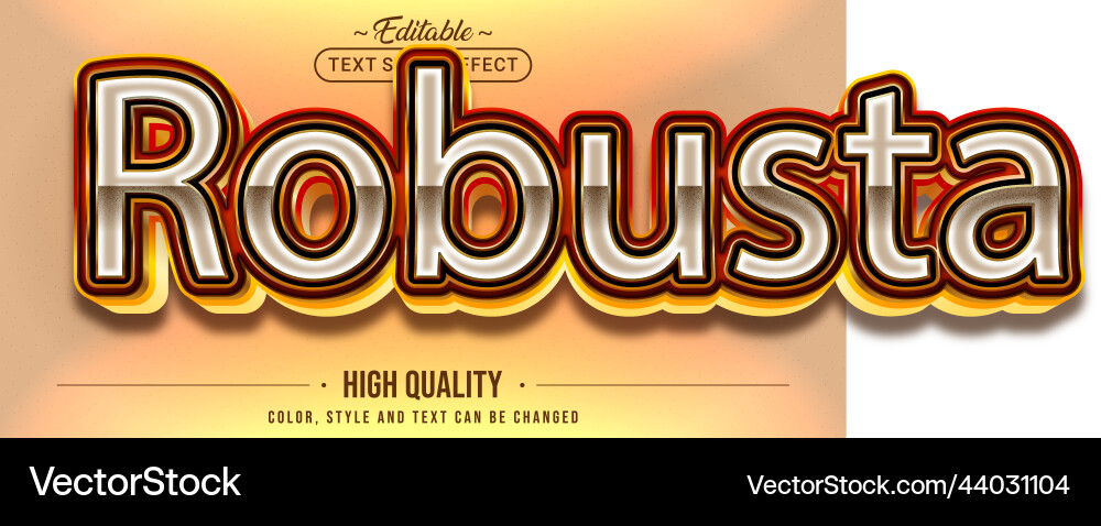 Editable text style effect - robusta Royalty Free Vector
