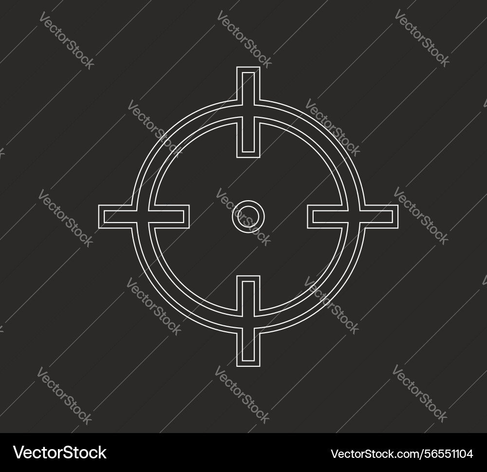 Gun sight isolated crosshairs bullseye Royalty Free Vector