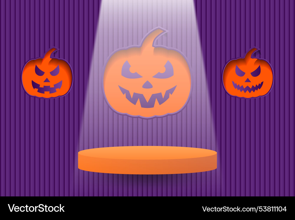 Halloween product podium step floating Royalty Free Vector