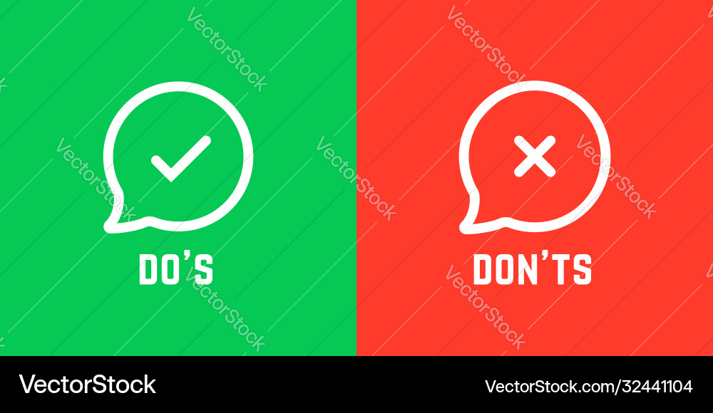 Information sign like don t and ts Royalty Free Vector Image