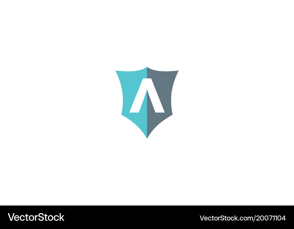 Letter a shield company logo Royalty Free Vector Image