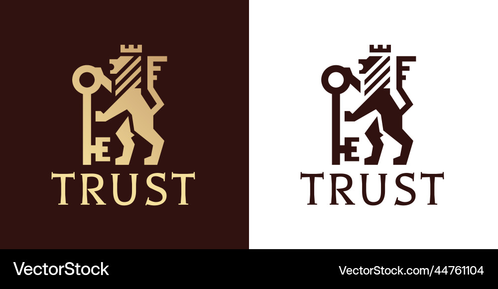 Lion key logo mark icon Royalty Free Vector Image