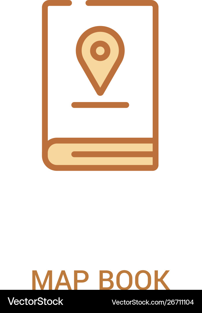 Map book concept 2 colored icon simple line Vector Image