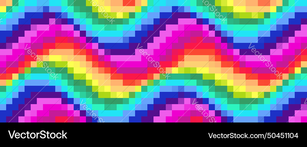 Multi colours pixelated background rainbow Vector Image