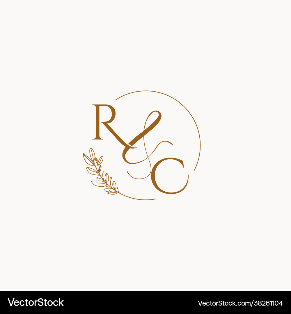 Rc initial wedding monogram logo Royalty Free Vector Image