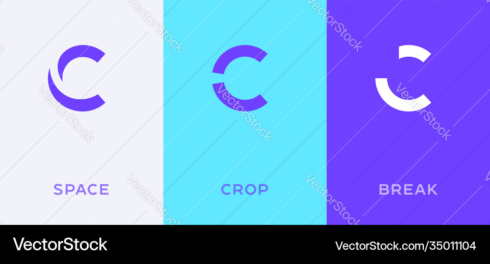 Set letter c minimal logo icon design template Vector Image