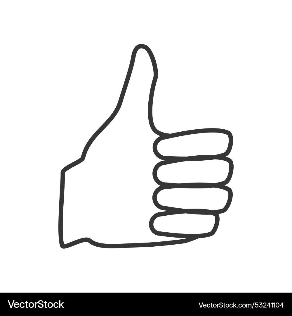 Thumbs up gesture line icon Royalty Free Vector Image