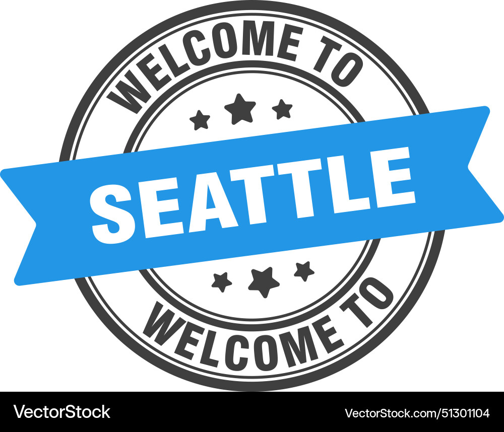 Welcome to seattle stamp round sign Royalty Free Vector