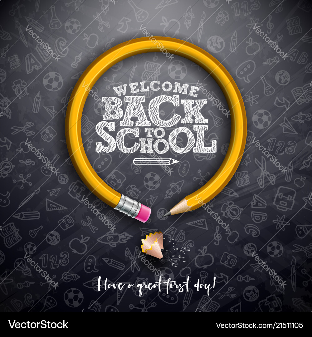 Back to school design with graphite pencil Vector Image