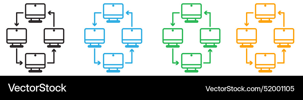 Computer network icon representing digital Vector Image