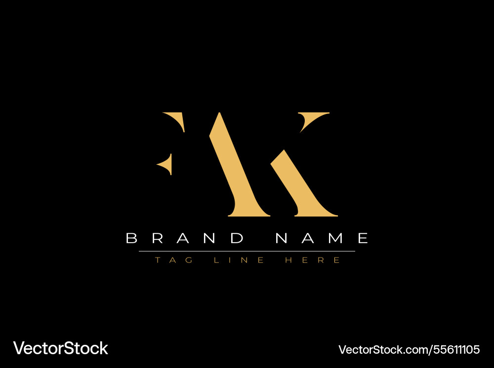 Fak abstract letter logo design Royalty Free Vector Image
