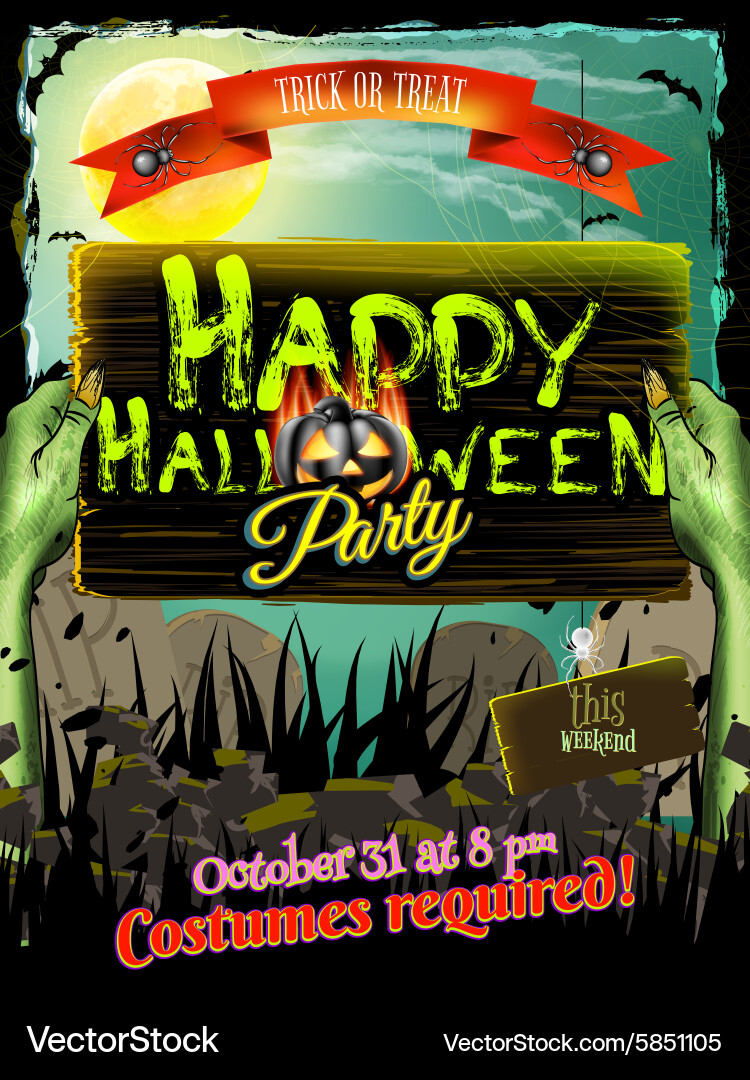 Halloween poster background eps 10 Royalty Free Vector Image