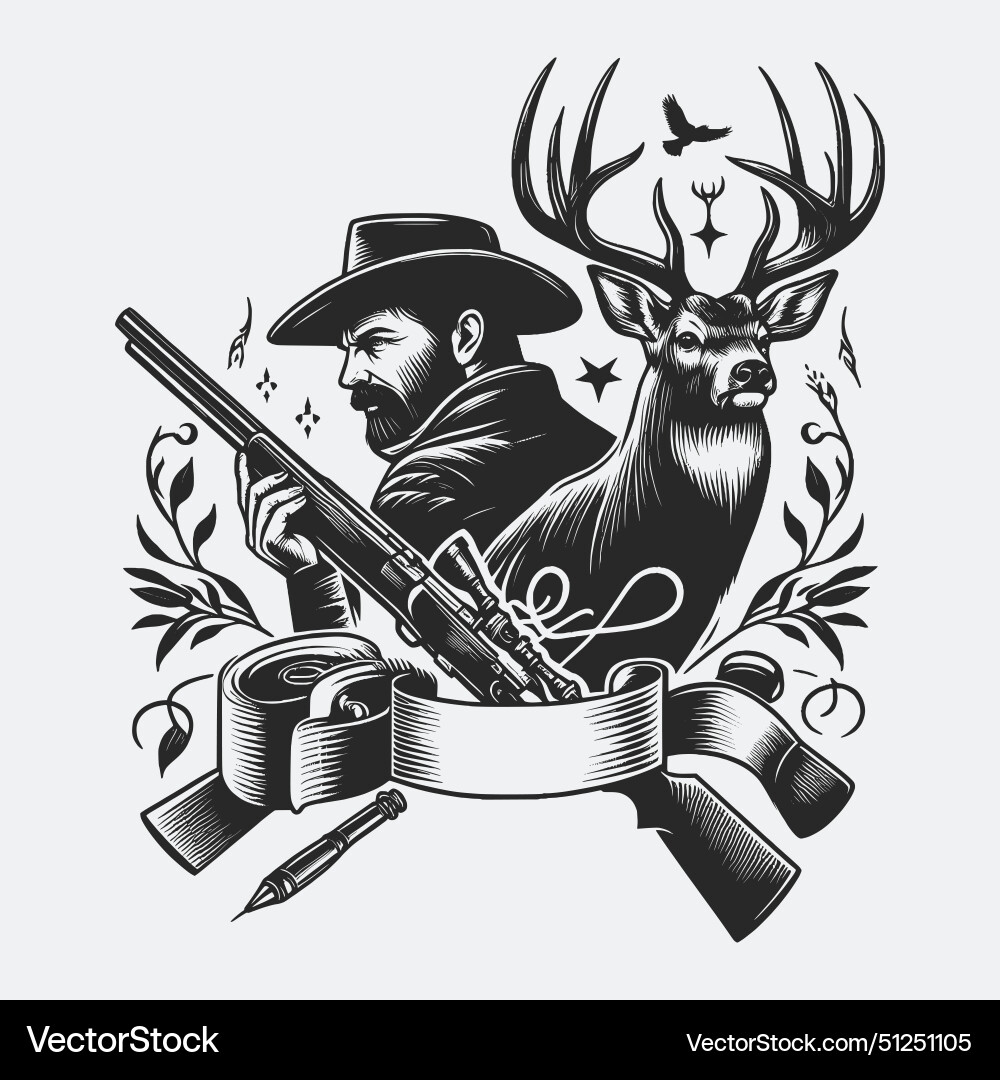 Hunting life svg silhouette file Royalty Free Vector Image