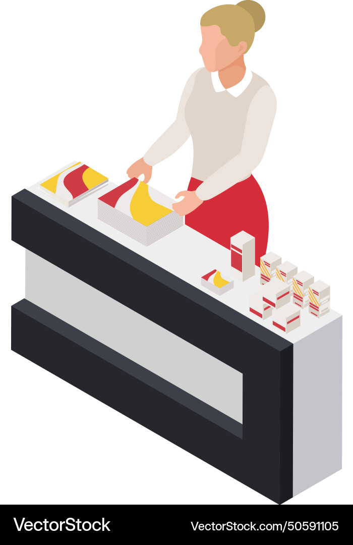 Isometric exhibition stand Royalty Free Vector Image