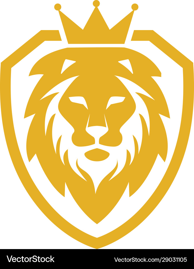 Lion king shield logo Royalty Free Vector Image