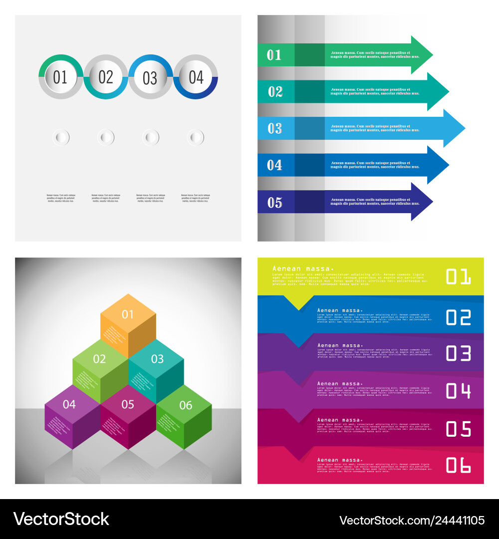 Modern Strips Infographics - Business Flow Vector Image
