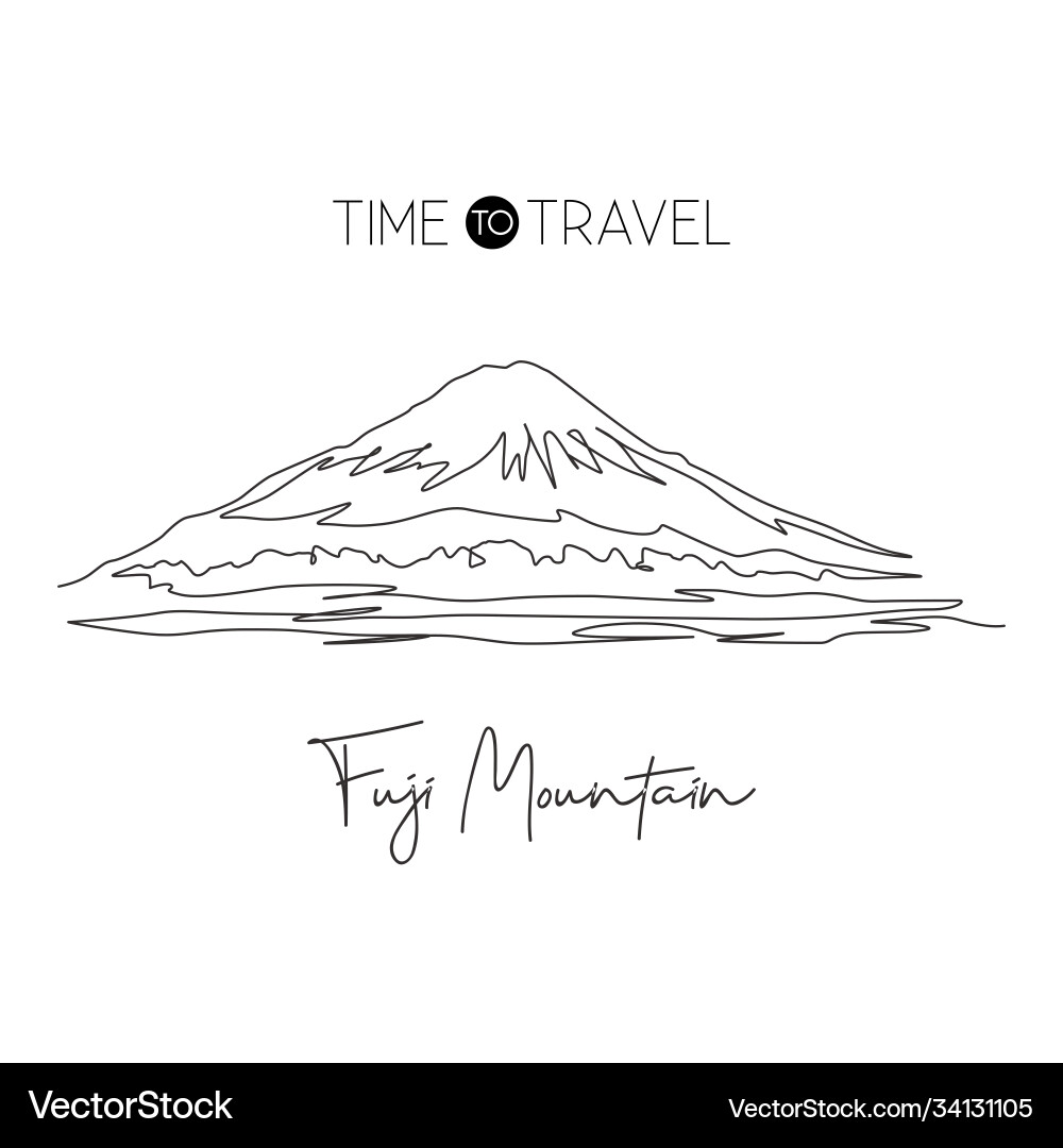 Mt. Fuji Single Line Drawing – Royalty-Free Vector | VectorStock