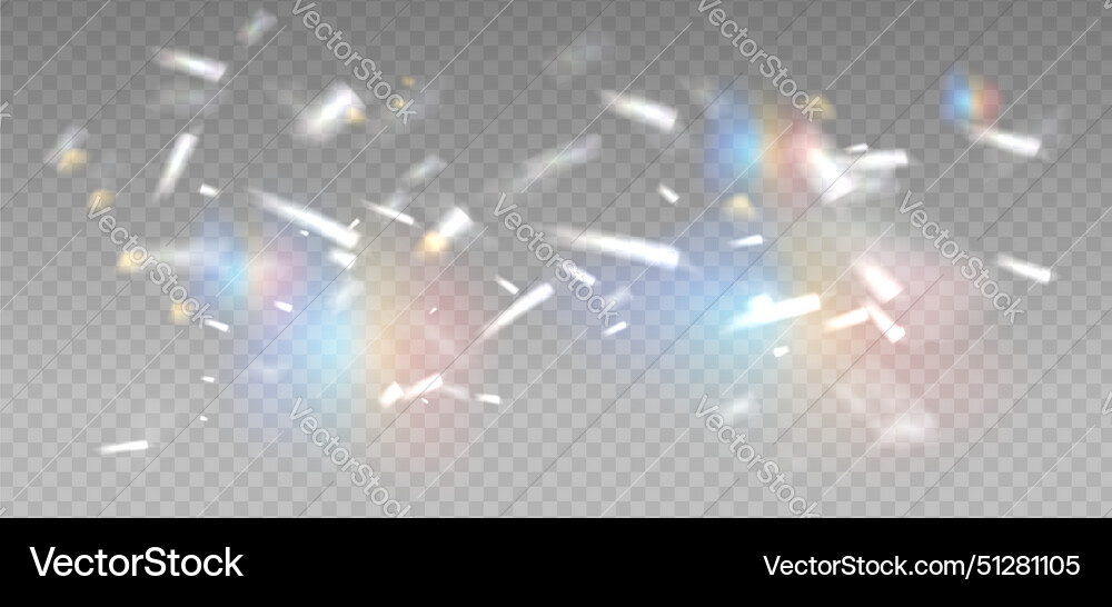 Prism rainbow light overlay crystal diamond shine Vector Image