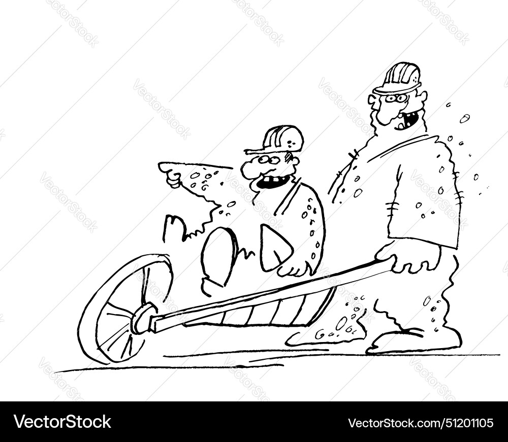 Safety first crazy construction workers Royalty Free Vector