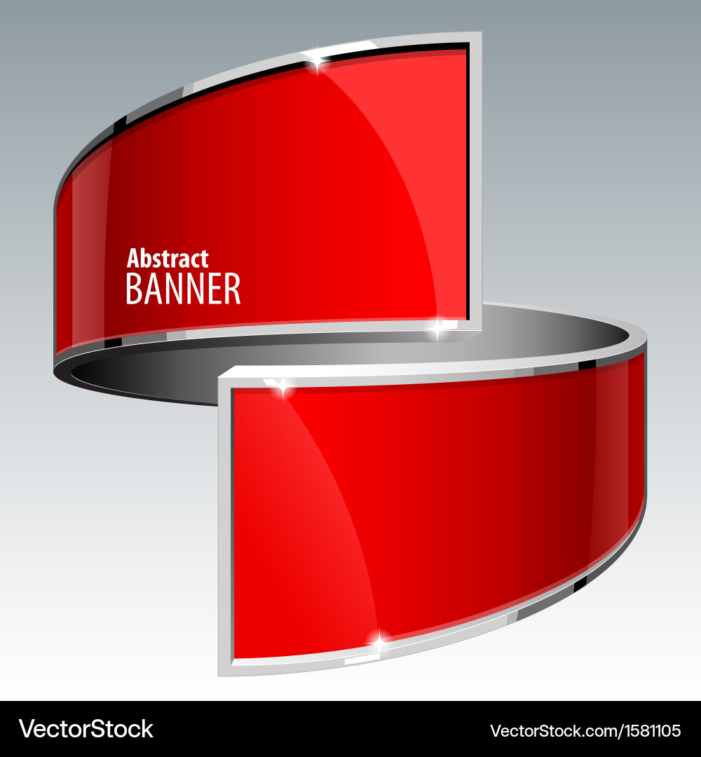 Shiny gloss red banner eps 10 Royalty Free Vector Image