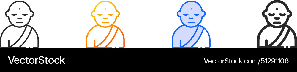 Buddhist iconthin linear gradient blue stroke Vector Image