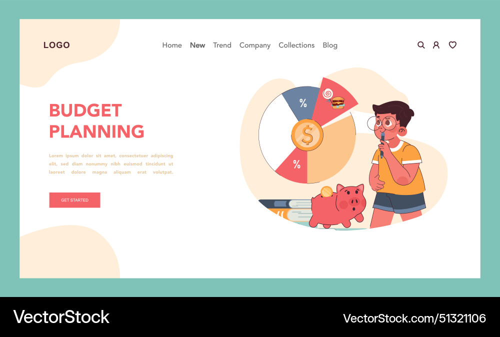 Budget planning concept flat Royalty Free Vector Image