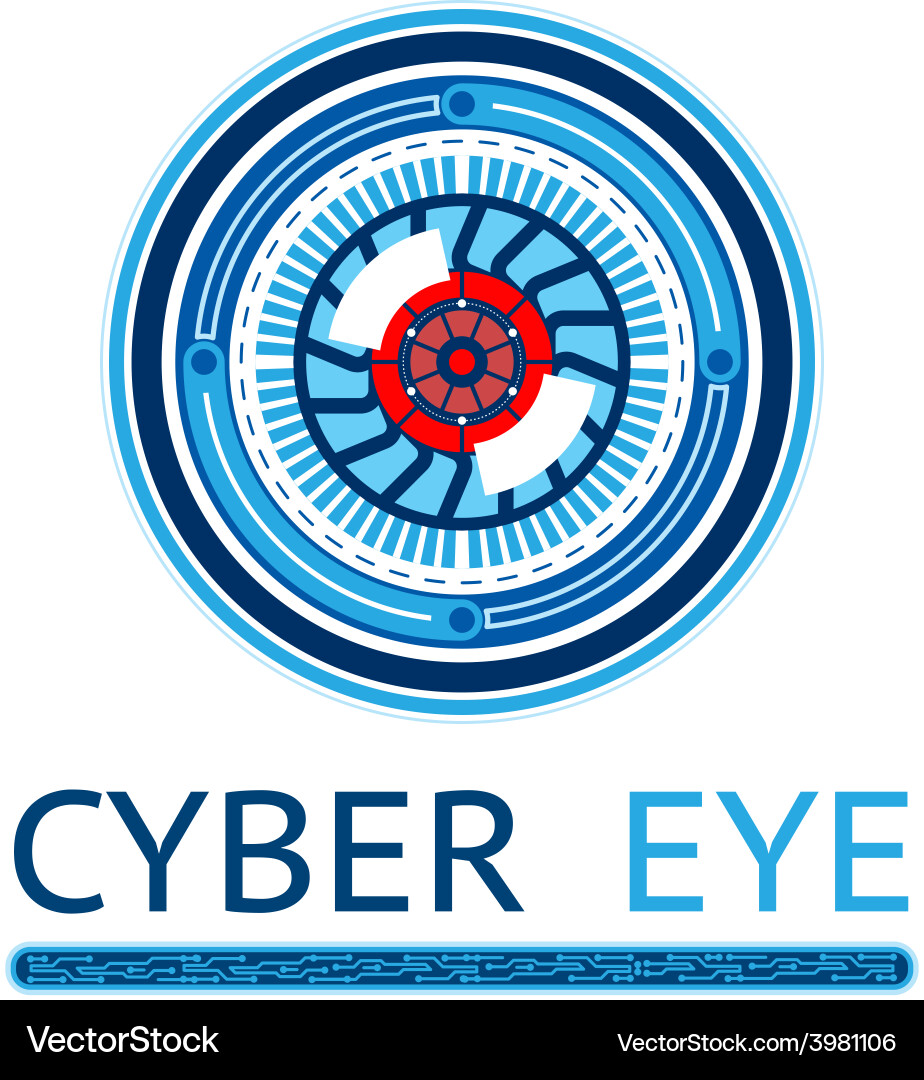Creative cyber eye logo Royalty Free Vector Image
