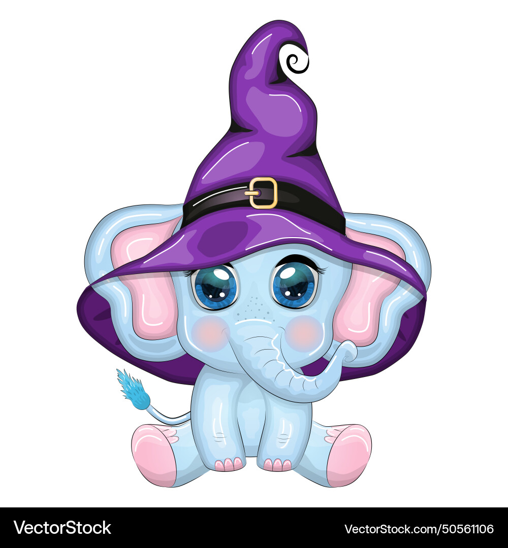 Cute cartoon elephant childish character Vector Image