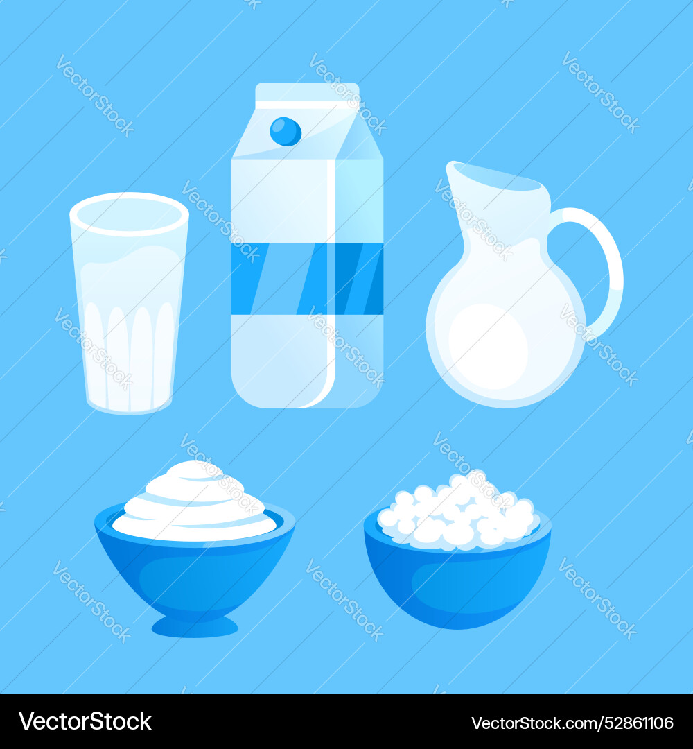 Featuring dairy products in various Royalty Free Vector