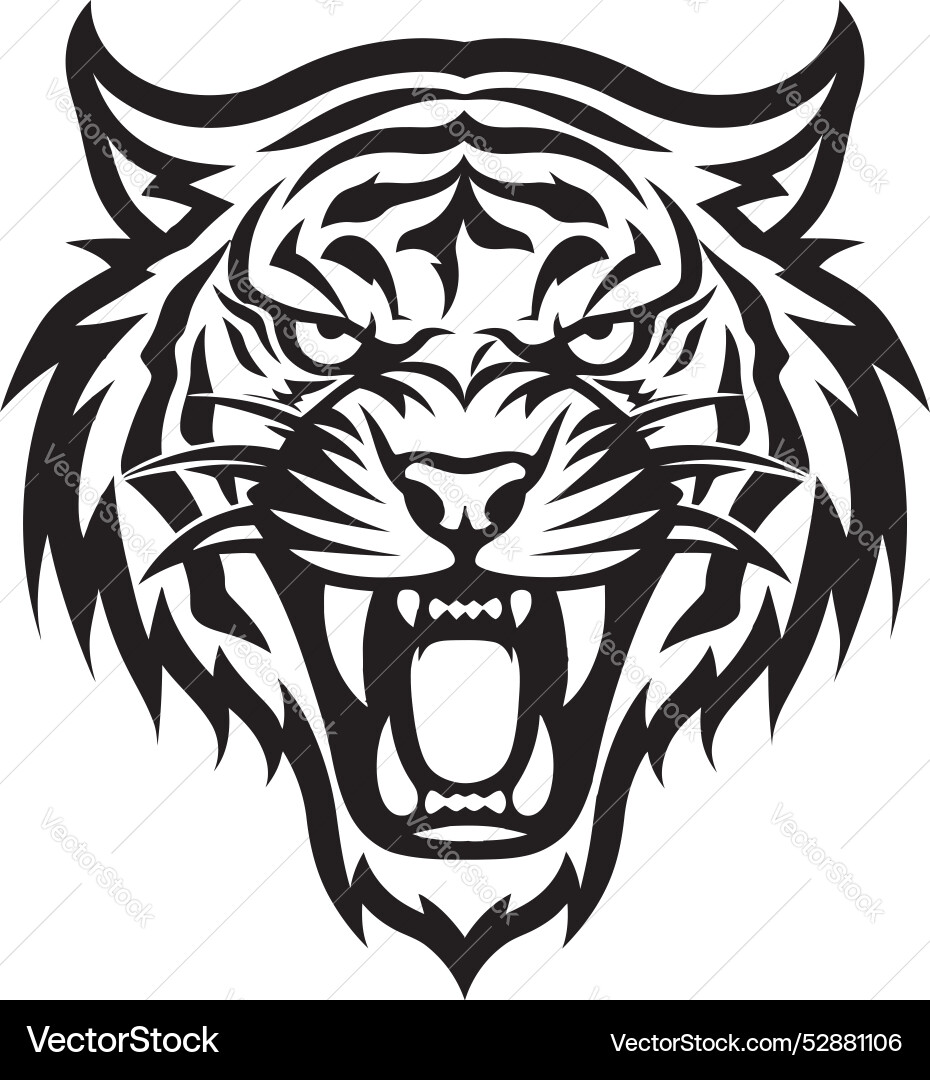 Ferocious roar emblem sinister panthera symbol Vector Image