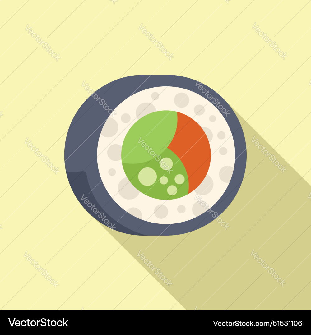 Fresh sushi roll icon representing japanese Vector Image
