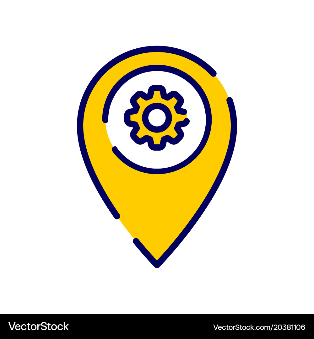Location icon with settings sign Royalty Free Vector Image