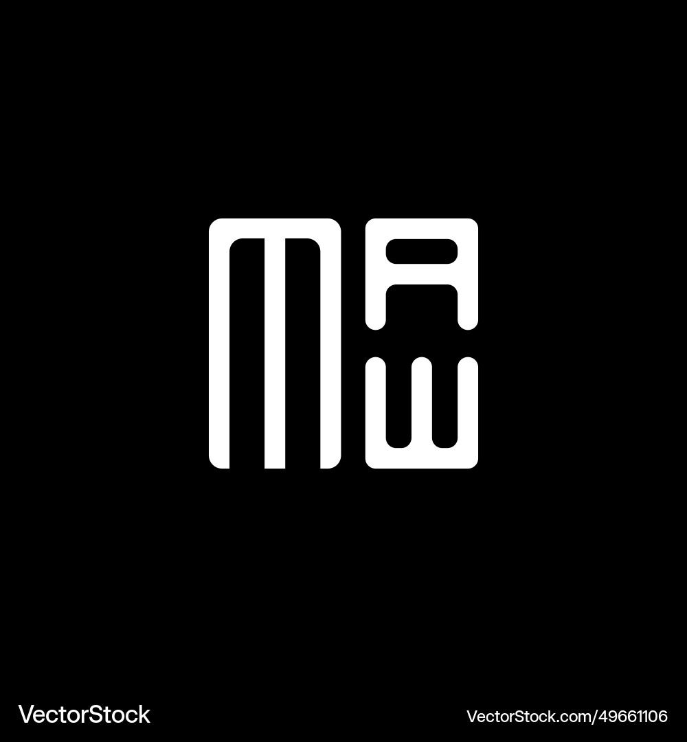 Maw letter logo design simple and modern Vector Image