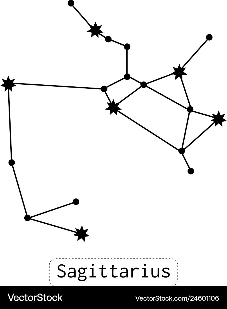 Sagittarius Constellation - Zodiac Symbol – Royalty-Free Vector ...