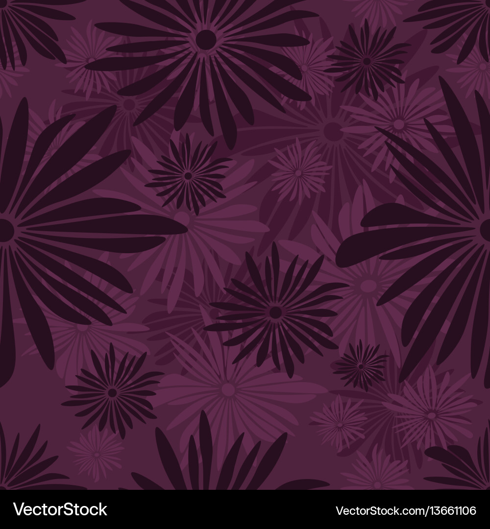 Seamless floral pattern with dark and light purple
