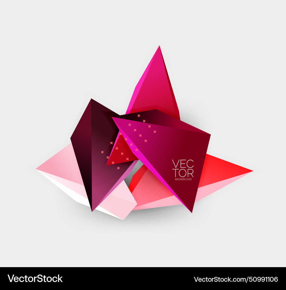 Stack of triangles on white backdrop creative Vector Image
