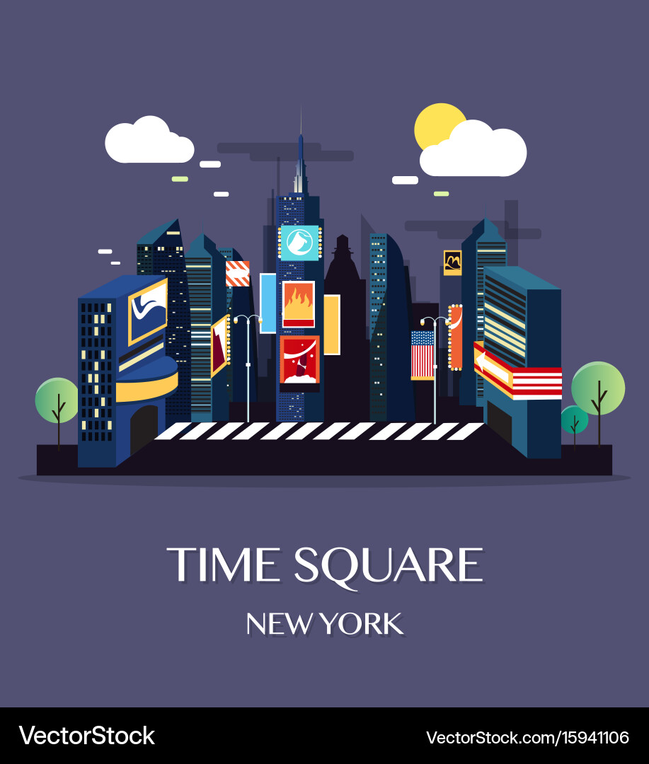 Time square new york Royalty Free Vector Image