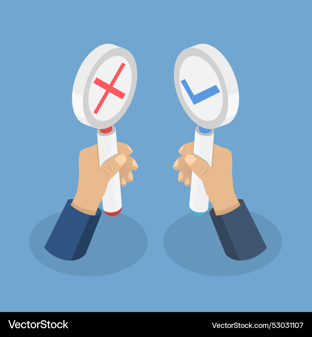 3d isometric flat of wrong Royalty Free Vector Image