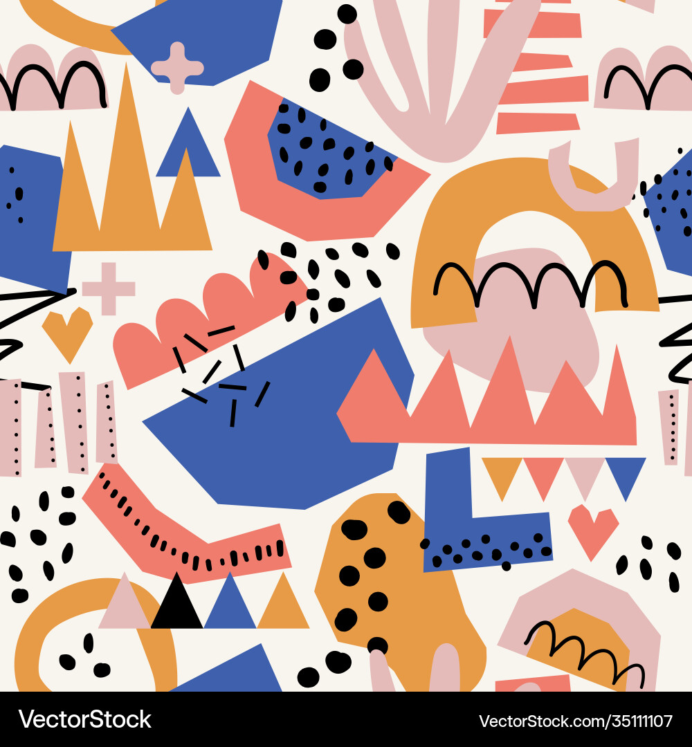 Abstract shapes seamless background Royalty Free Vector