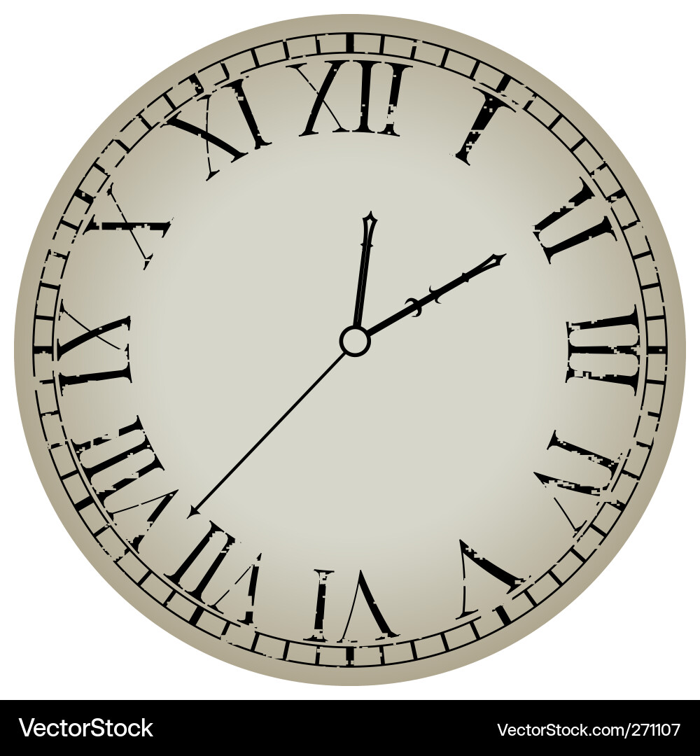Ancient clock Royalty Free Vector Image - VectorStock
