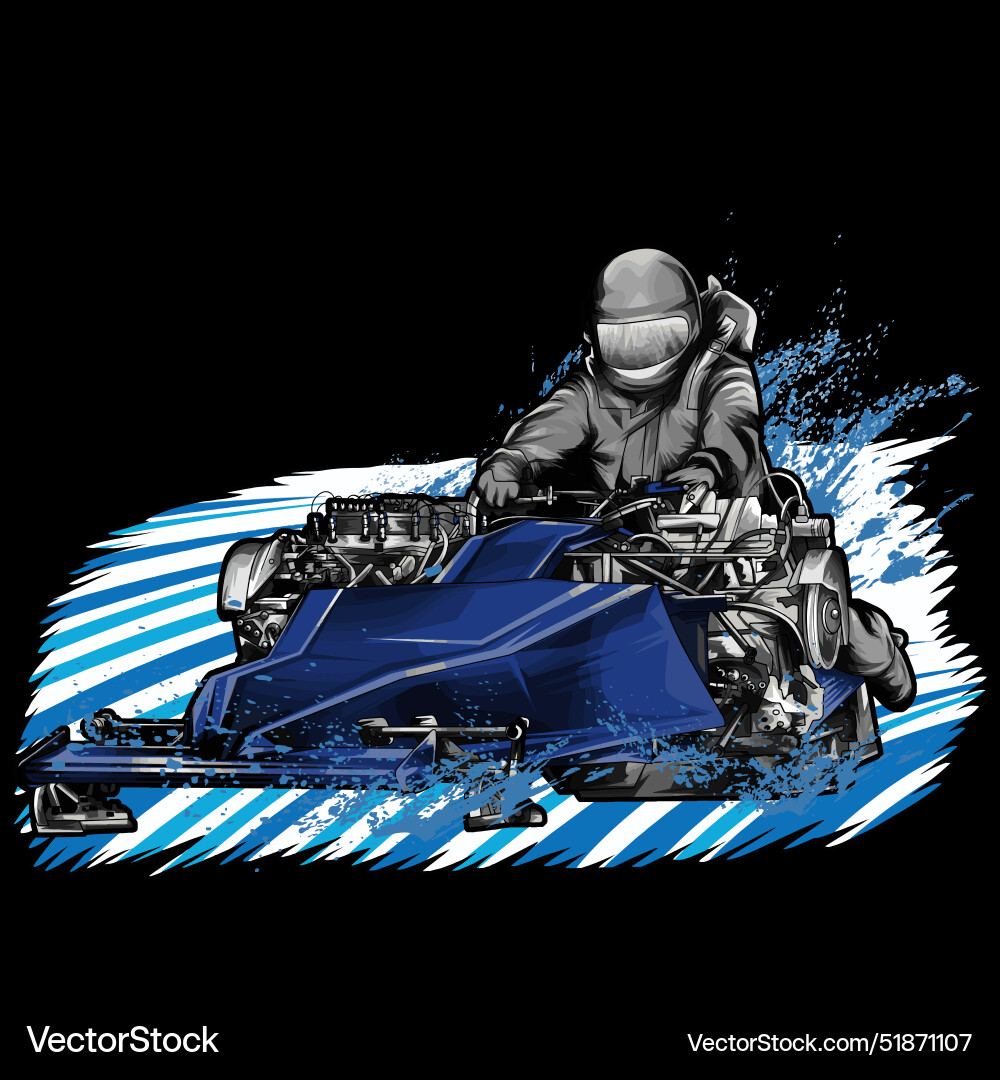 Blue drag racing car with white strip Royalty Free Vector