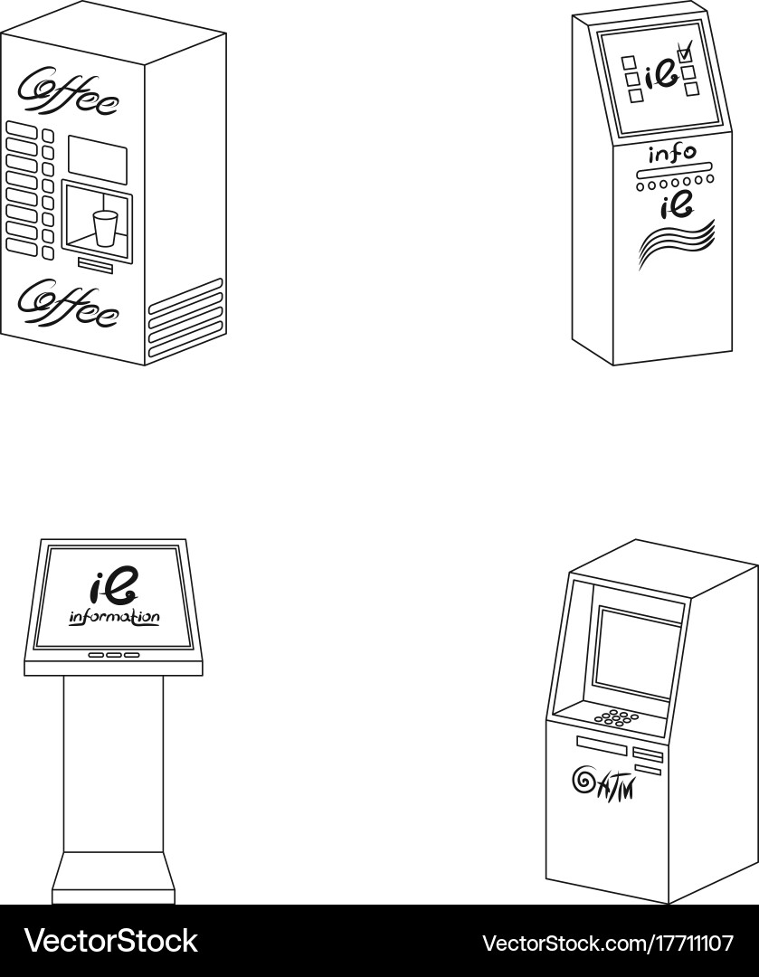 Coffee machine atm information terminal Royalty Free Vector